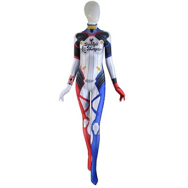 D Va Costumes 3d Printed Harley Quinn Suicide Squad Dva Skin Zentai