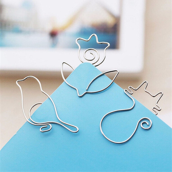 5pcs Creative Mini Metal Bookmark Paper Clips Memo Clip School Office ...