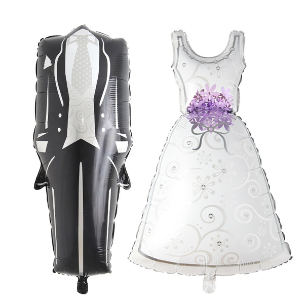 1 pc Aluminum Foil Groom Bride Balloons for Weeding Decorations Couple ... 1 pc Aluminum Foil Groom Bride Balloons for Weeding Decorations Couple ...