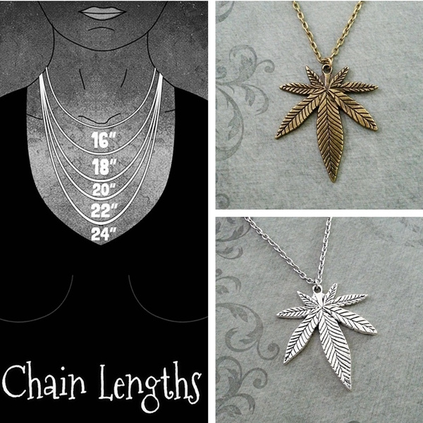 Pot Leaf Necklace LARGE Marijuana Leaf Necklace Weed Gift Hemp Leaf ...