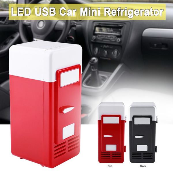 LED Mini USB Fridge Refrigerator Drinks Beverage Cans Freezer Portable ...
