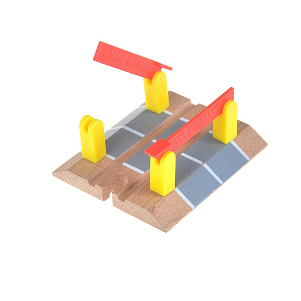 Wooden Railway Accessories Railroad Crossing Bridge Train Slot Track ...
