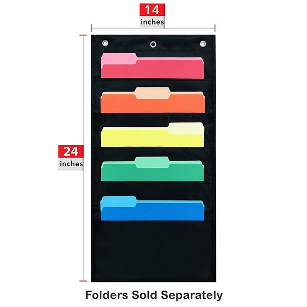 AIZI CONG 5 Pocket Compact Storage Pocket Chart Hanging Wall File ...
