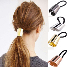 20PCS Round Adjustable Gold Hollow Metal Hair Tube Beads Rings Cuffs ...