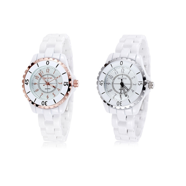 SKONE Gorgeous Elegant Analog Quartz Watch Water Resistant Ceramic ...