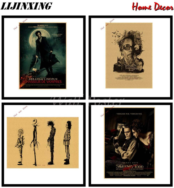 Tim Burton Movie Posters Vintage Retro Matte Kraft Paper Antique Poster ...