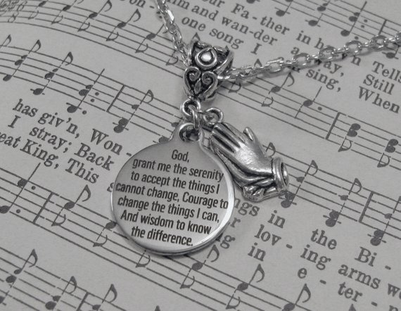 Personalized Initial Necklace,SERENITY PRAYER Stainless Steel Laser ...