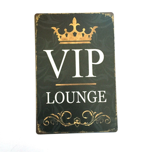 Vintage painting Tin signs VIP lounge Metal Posters bar home coffee ...