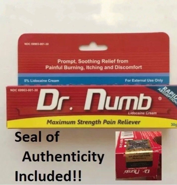 Dr Numb 5% Lidocaine Cream Numbing 30g Skin Tattoo/Waxing/Piercing Exp03/2021 | Wish