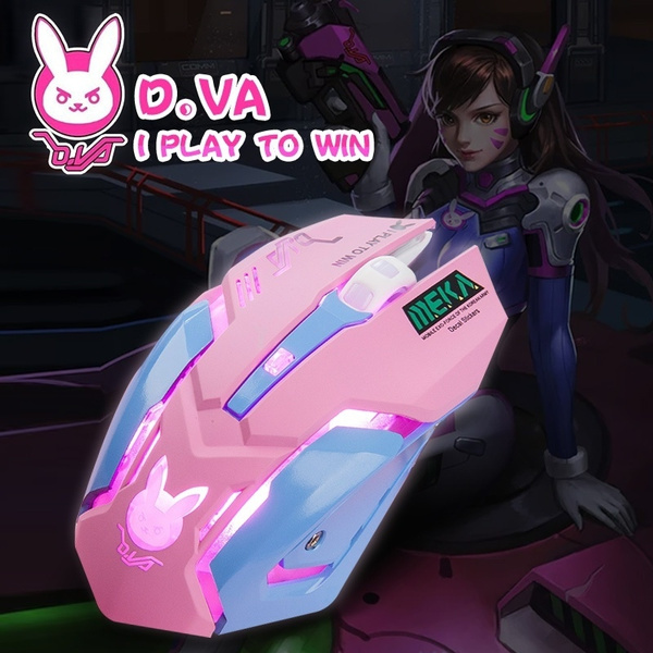 Game OW Pink D.VA Gaming Mouse 2400DPI USB Wired 6 Buttons Gamer Mice ...