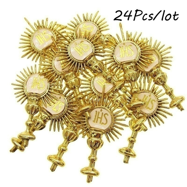 24Pcs First Holy Communion Favors,Small Gold Sacrament,Primera Comunion ...