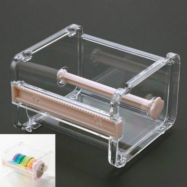 Transparent Tape Holder With Tape Cutter Adhesive Tape Dispenser Office ...