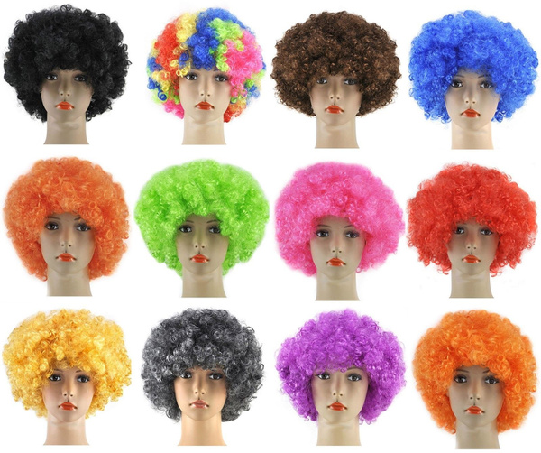 Curly Afro Wigs Colorful Christmas Role Cosplay Party Hairs Costume ...