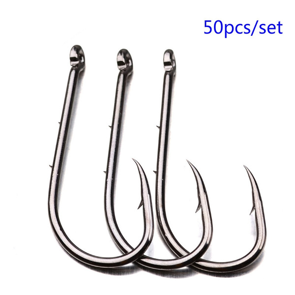 Lot 50pcs Baitholder Hook Jig Big Fishhook High Carbon Steel Baitholder ...