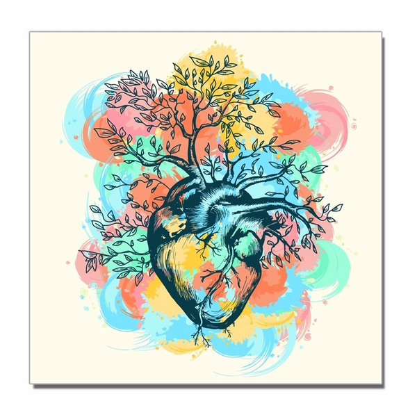 Anatomical Heart Print Abstract Medical Art Poster Human 48 Off