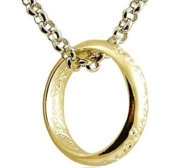 The Rings Gold Ring Pendants Silver Chain Necklace Frodo Ring Pendant ...