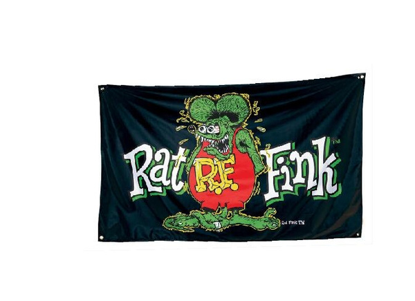 Rat Fink Flag 3' X 5' 100D polyester printing 4 brass buckle suspension ...