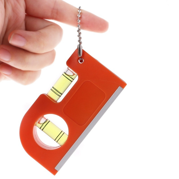 Mini Keychain Level Ruler with Magnet Base V Stripe Spirit Level Bubble ...