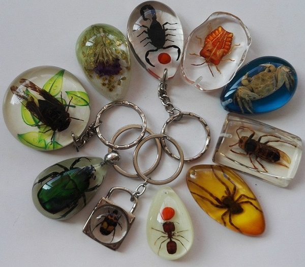Wholesale Lots Mixed 12pcs Colors Amber& Real Insect Flowers Colors ...