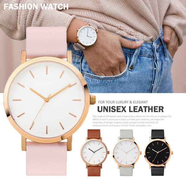 Hot Women PU Leather Luxury Dress Clocks Watches Quartz | Wish