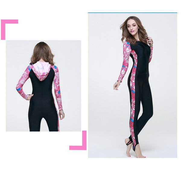 Wetsuit Women Long Sleeve Print Surfing Wetsuits Full Body Dive ...