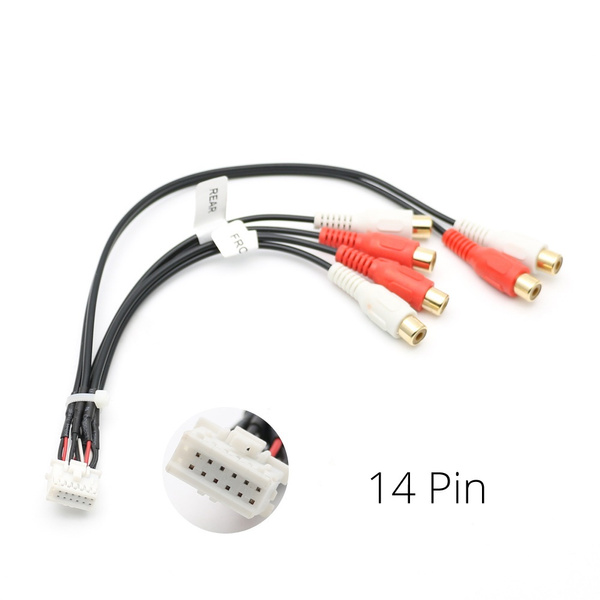14 / 20 Pin Plug Car Stereo Radio RCA AV IN Output Wire Harness Wiring ...