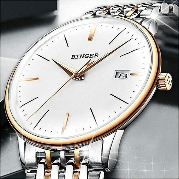 BINGER Mechanical Watch Mens Automatic Watches Sapphire Wrist Watch ...