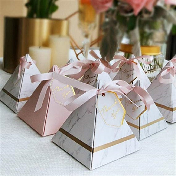 20/50Pcs/Pack New Europe Triangular Pyramid Style Candy Box Wedding ...