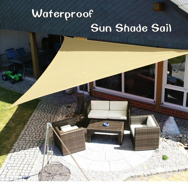 Waterproof Sun Shade Sail Triangles Outdoor Courtyard Canopy Patio ...