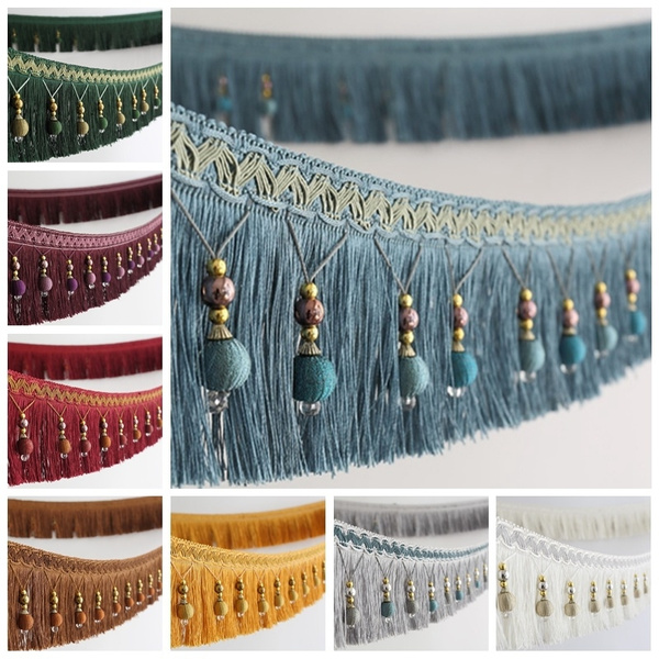 Crystal Beads Balls String Tassel Trim Curtain Fringe Bullion Ribbon ...
