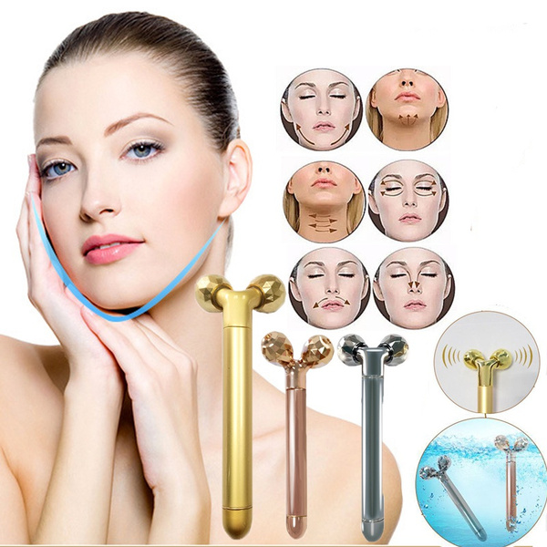 3D Double Roller Vibration Face-lift Skin Tightening Wrinkle Stick Bar ...
