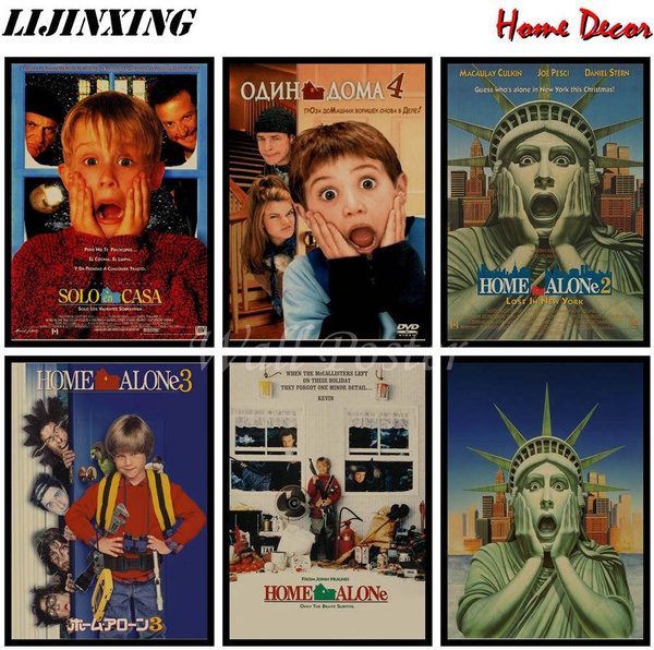 Home Decor Wall Stickers Film Home Alone Kraft Paper Retro Posters ...