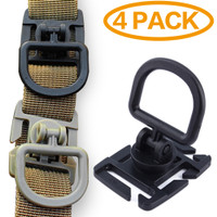 [4 PACK] 360 Rotation D-Ring Clips Tactical Bag Accessories for MOLLE ...