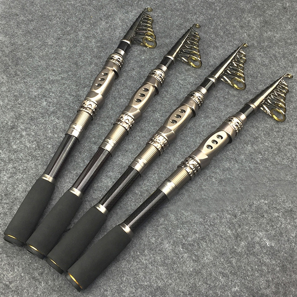 Carbon Fiber Fishing Rod Spinning Telescopic Long Casting Rod 1.8M/2.4M ...