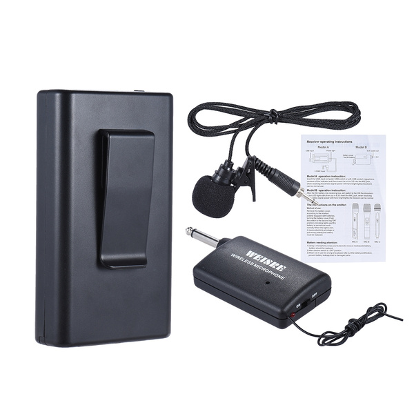 Portable Lavalier Lapel Collar Clip-on Wireless Microphone Voice ...