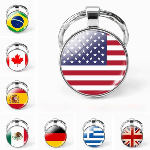 2 Pcs Flag Keychain National Flags Jewelry World Flags Key Rings | Wish