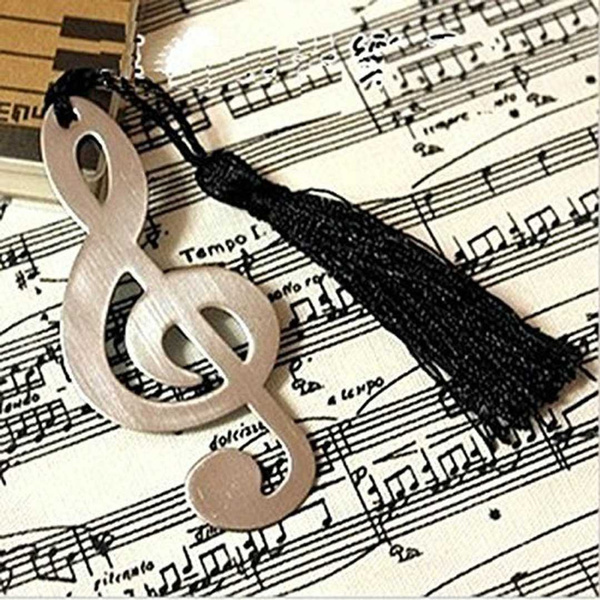 New Novelty Romantic Music Note Alloy Bookmark Ducument Book Marker ...