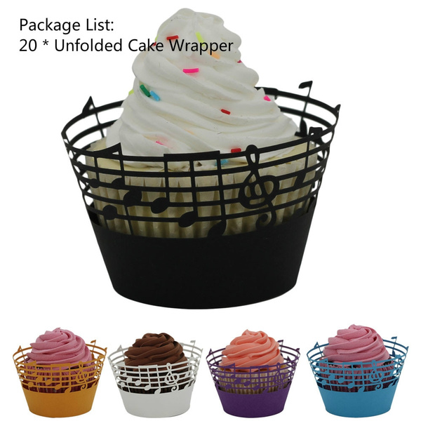 Laser Cut Delicate Carved Music Notes Cupcake Wrappers Beautiful Cup ...