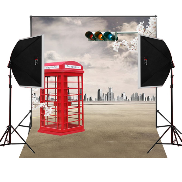 White flower and red phone booth Wedding Digital Props Camera ...