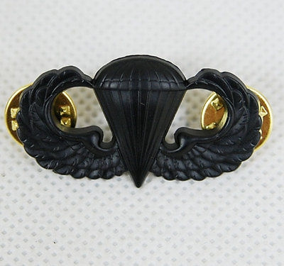 US Army Parachutist Metal Badge Basic Jump Wings Black Insignia Badge ...