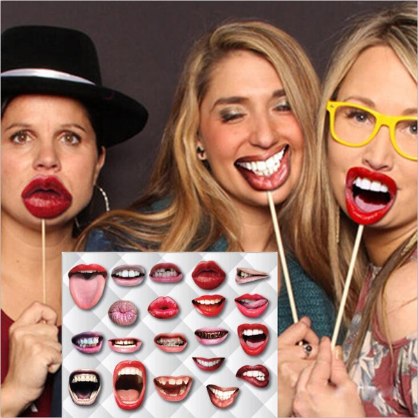 20pcs Lip Mouth DIY Photobooth Props Wedding Decoration Funny Lip Mouth ...