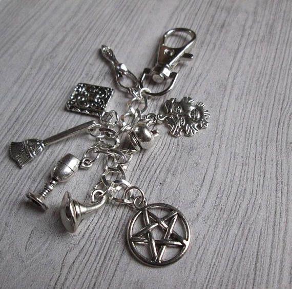 Witchy keyring, Witches Keyring, Pagan bag charm, wiccan bag charm ...