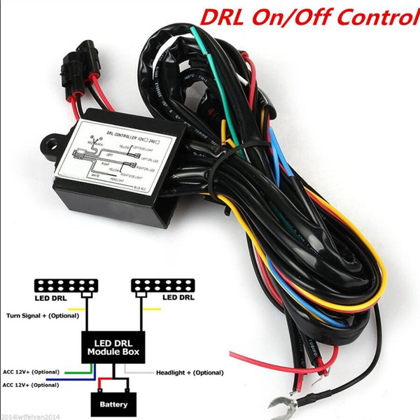 12V LED Day Running Light LED DRL Off Relay DRL Harness On/Off Control ...