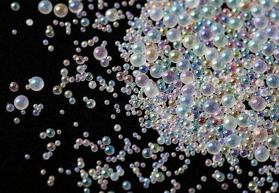 40 gram bulk Water Droplet Beads Iridescent Color Blue Water Drops ...