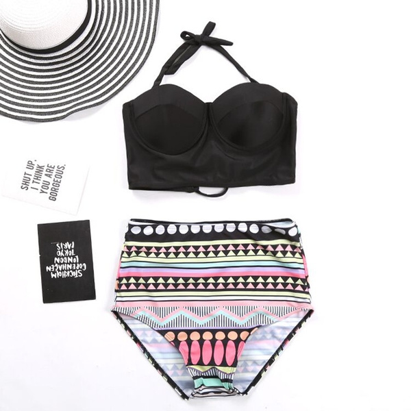 Sexy Swimwear Women Push Up Bikinis Sets High Waist Swimsuit Two Pieces ...