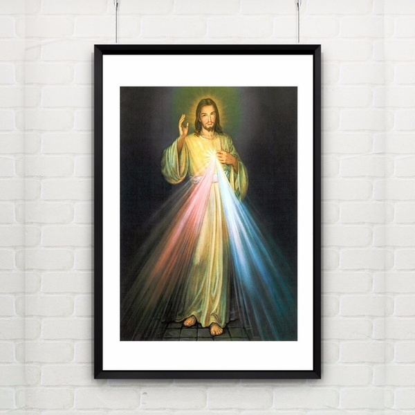 Unframed Divine Mercy Image Love Jesus Christ Motivational Canvas ...