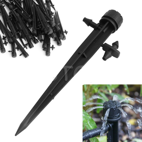 30Pcs Adjustable Water Flow Irrigation Drippers on Stake Emitter Drip ...