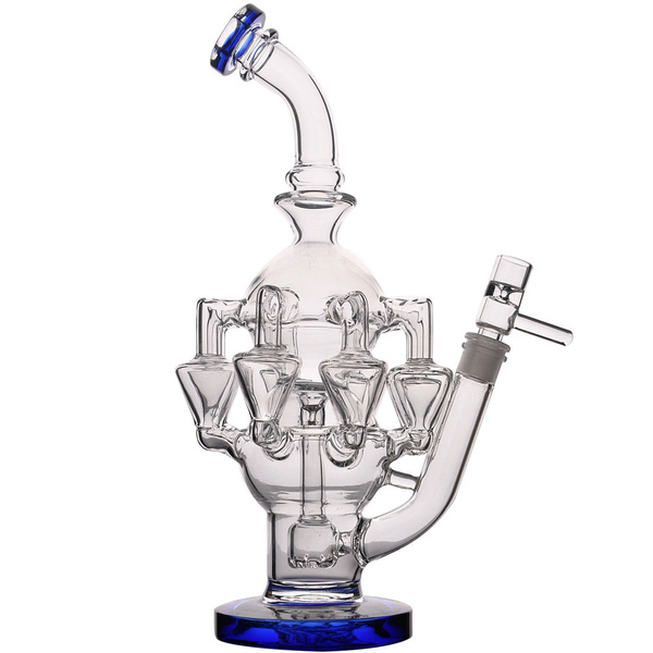 Blue hand work 11.8"tall Water Glass Pipe Recycler Hookah percolator ...