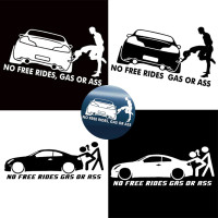 2 Sheets Funny No Free Rides Gas or Ass Hot Drift Window Stickers Vinyl ...