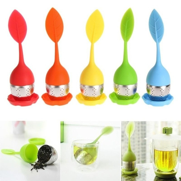 Silicone Tea Strainer Sweet Leaf Pattern Tea Filter Teapot for Loose ...